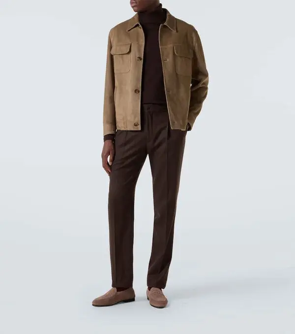 Rubinacci Virgin Wool Flannel Tapered Pants