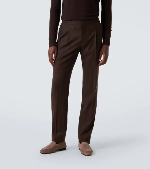 Rubinacci Virgin Wool Flannel Tapered Pants