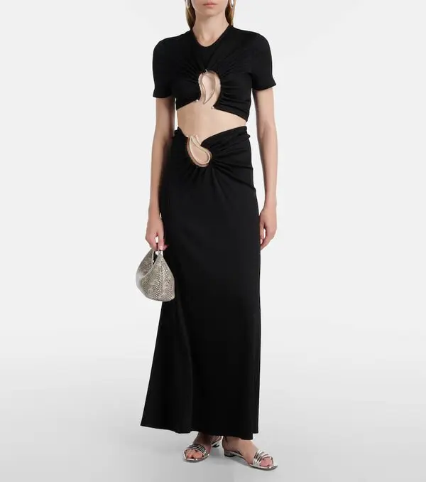 Christopher Esber Paisley Gathered Maxi Skirt
