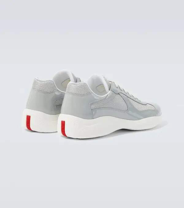 Prada American's Cup Patent Leather Sneakers - Grey