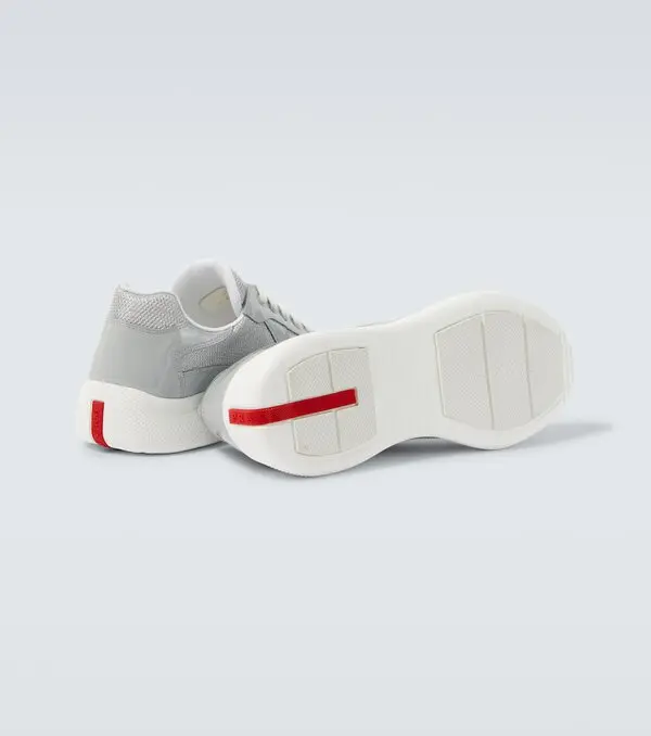 Prada American's Cup Patent Leather Sneakers - Grey