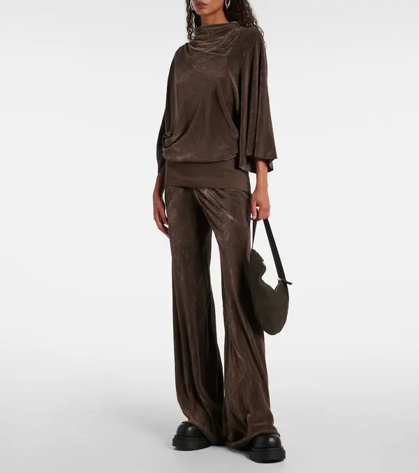 Rick Owens Draped Crêpe Top - Brown
