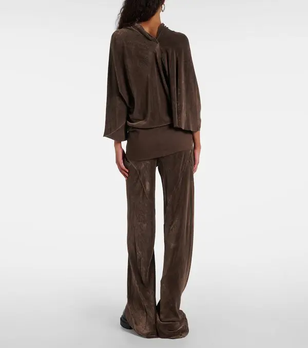 Rick Owens Draped Crêpe Top - Brown