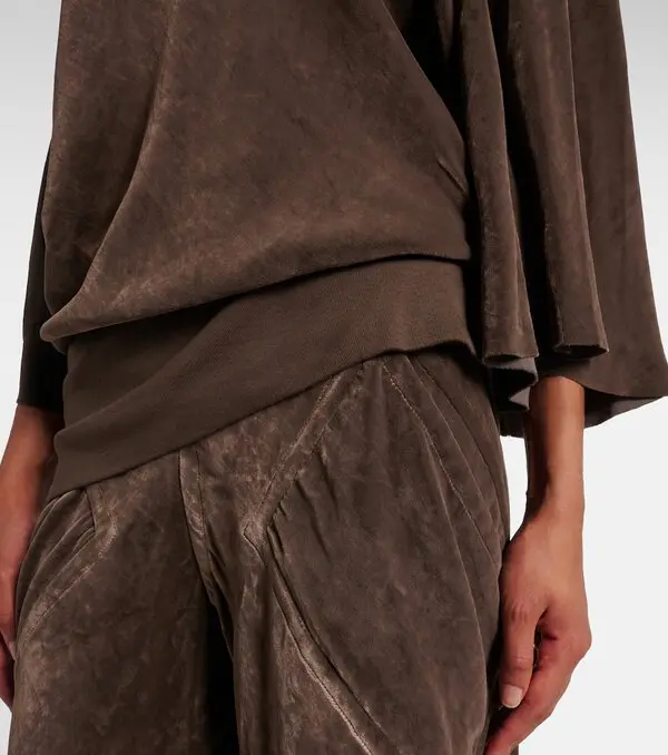 Rick Owens Draped Crêpe Top - Brown