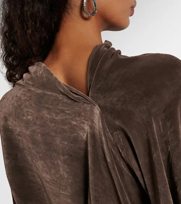 Rick Owens Draped Crêpe Top - Brown
