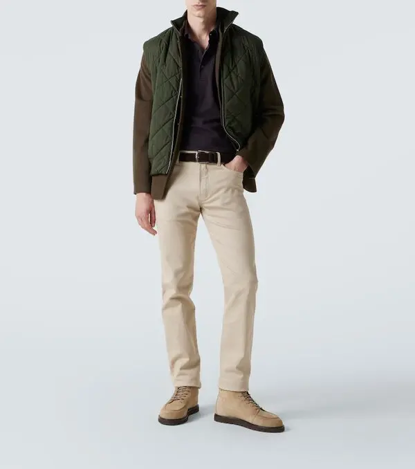 Loro Piana Cotton Straight-leg Trousers - Beige