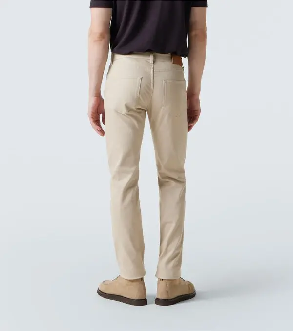 Loro Piana Cotton Straight-leg Trousers - Beige