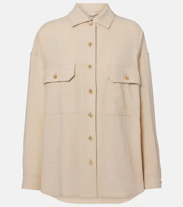 Loro Piana Linen And Wool Button-down Shirt