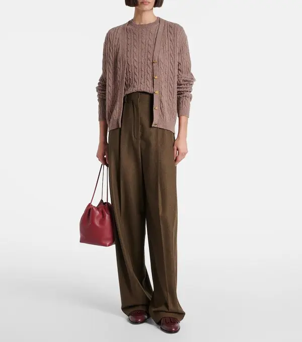 Loro Piana Treccia Cable-knit Cashmere Cardigan