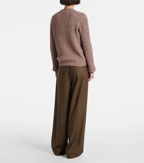 Loro Piana Treccia Cable-knit Cashmere Cardigan