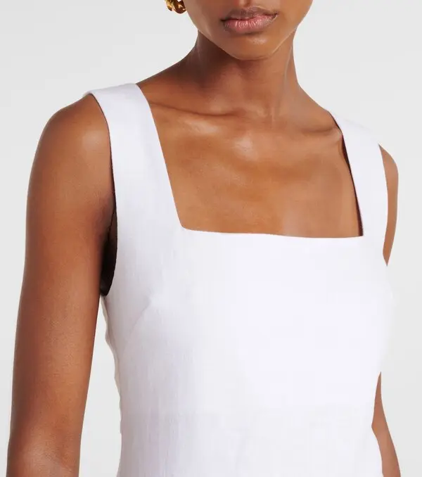 Posse Alice Midi Dress In Panna+panna+uwhite - White