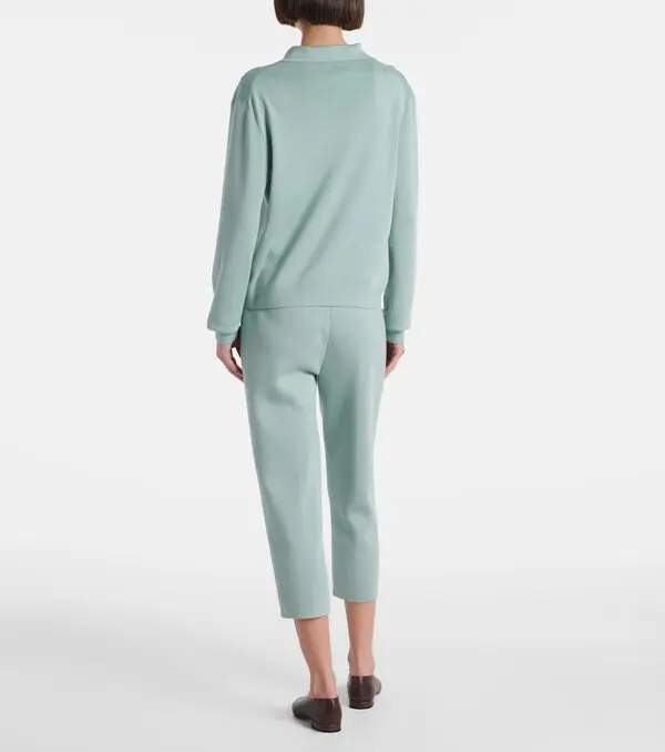 Loro Piana Silk And Cotton Polo Sweater - Blue