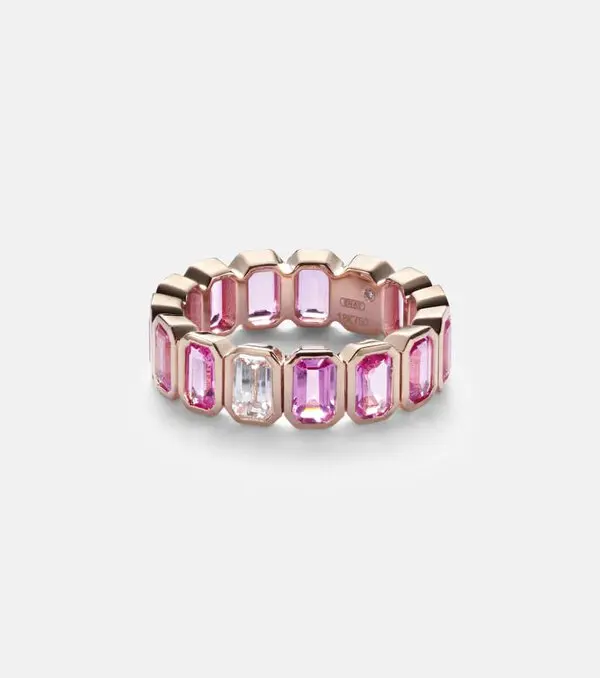 Shay Jewelry 18kt Rose Gold Ring With Sapphires And Diamond - Pink