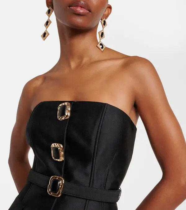 SELF-PORTRAIT Embellished Belted Midi Dress