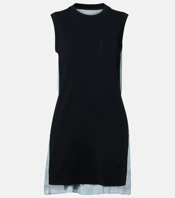 Sacai Cotton Jersey Minidress - Blue