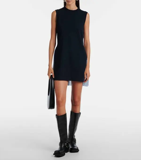 Sacai Cotton Jersey Minidress - Blue