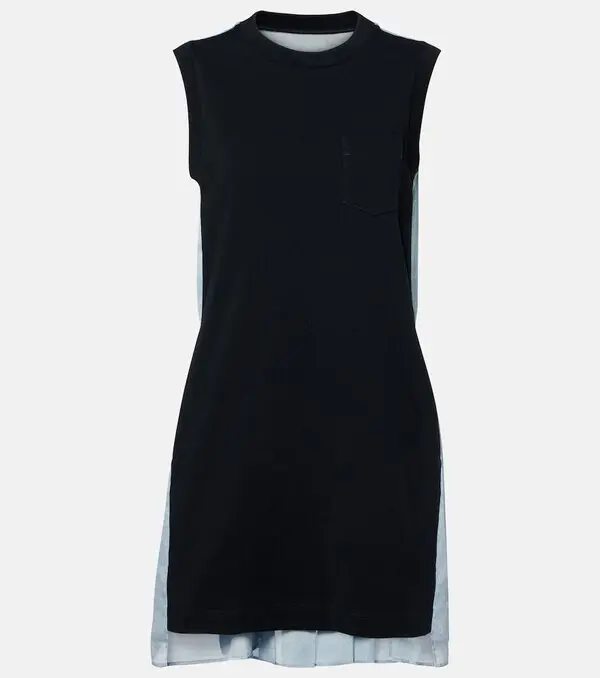 Sacai Cotton Jersey Minidress - Blue