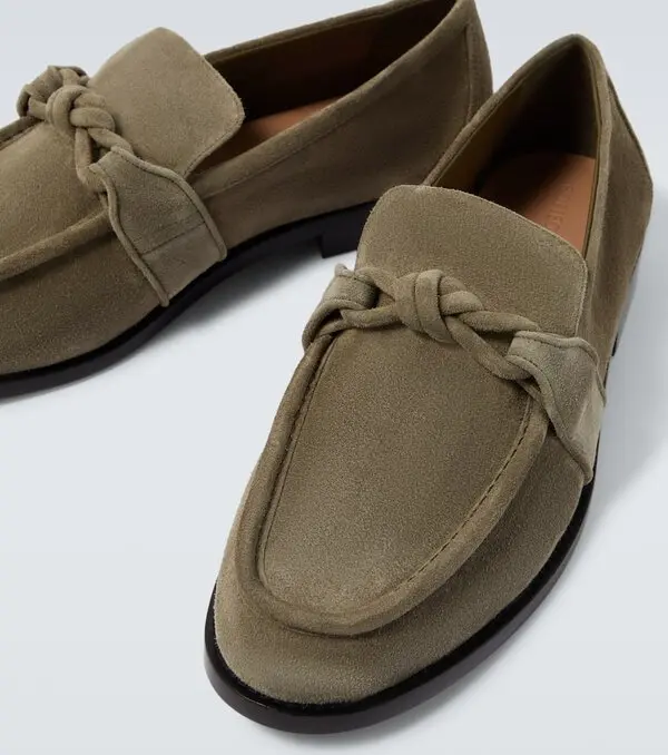 Bottega Veneta Astaire Knot Suede Loafers