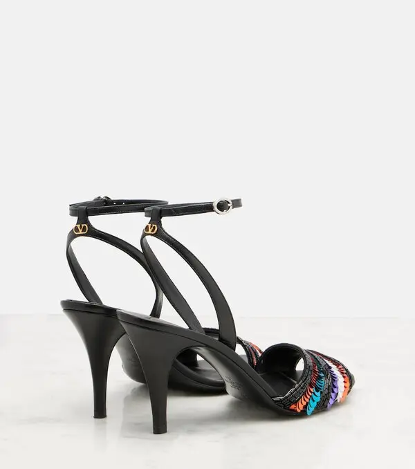 Valentino Garavani Sequined Leather Sandals