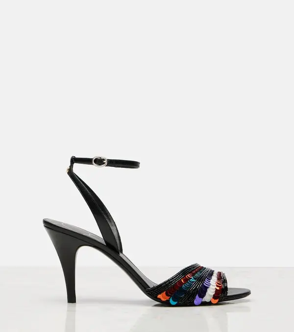 Valentino Garavani Sequined Leather Sandals
