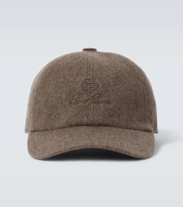 Loro Piana Logo Cashmere Baseball Cap - Brown