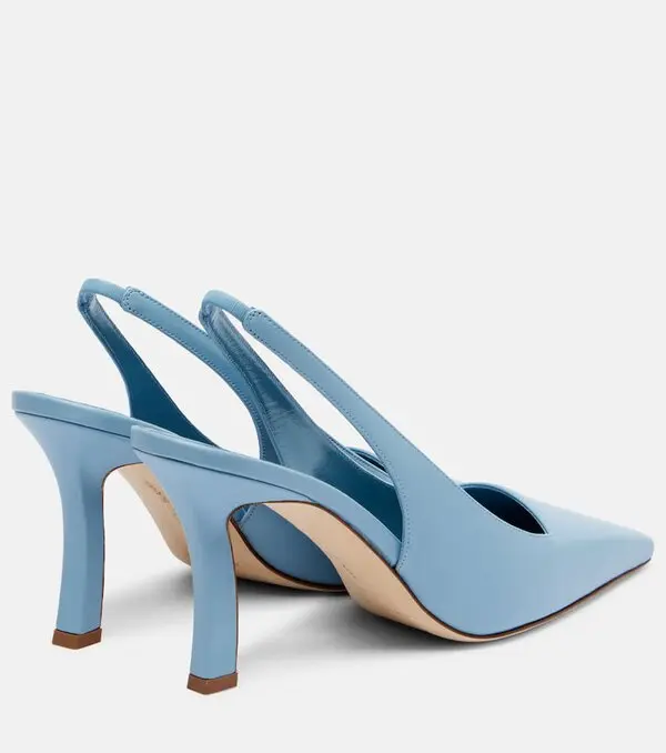 Manolo Blahnik Moirasli Leather Slingback Pumps - Blue