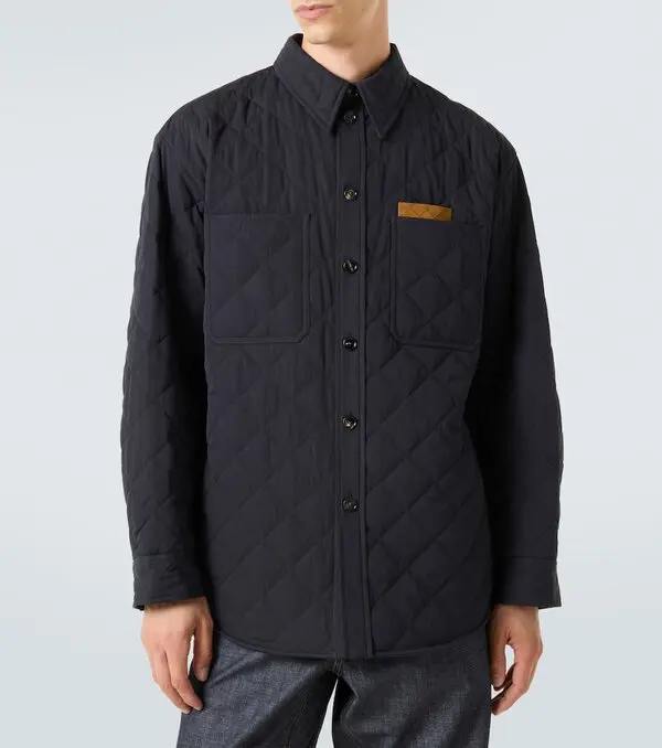 Bottega Veneta Quilted Cotton-blend Overshirt - Blue
