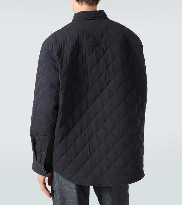 Bottega Veneta Quilted Cotton-blend Overshirt - Blue