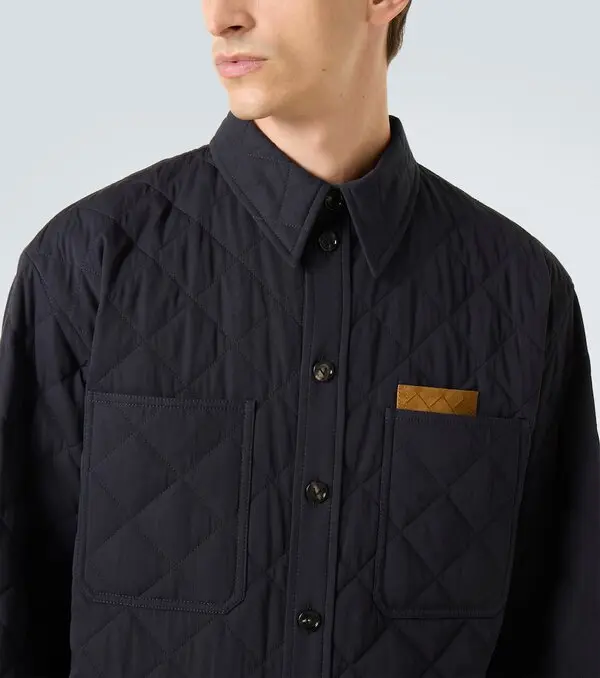 Bottega Veneta Quilted Cotton-blend Overshirt - Blue