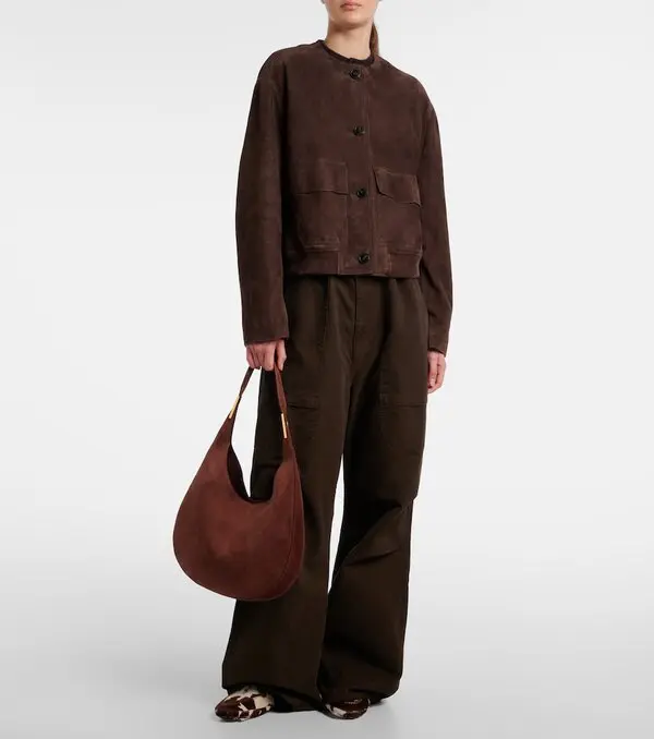 Savette Florence Medium Suede Shoulder Bag - Brown