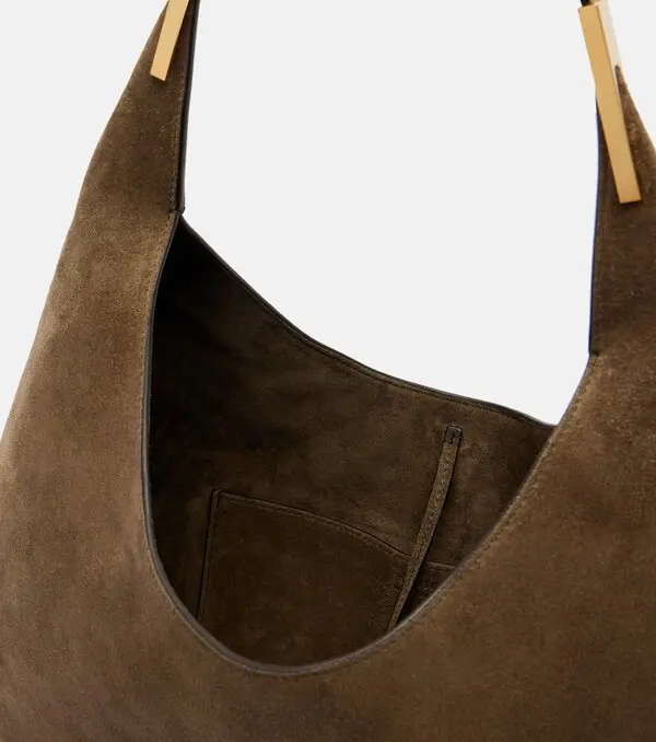Savette Florence Medium Suede Shoulder Bag - Green