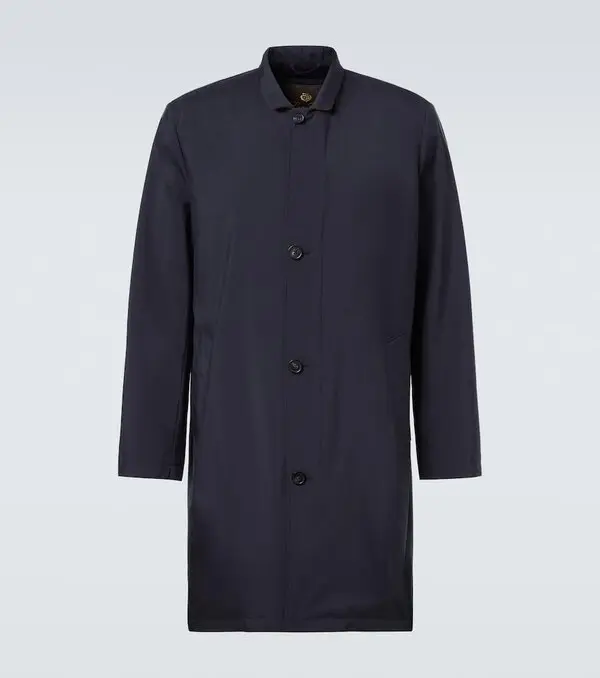 Loro Piana Windmate® Suede-trimmed Coat - Blue