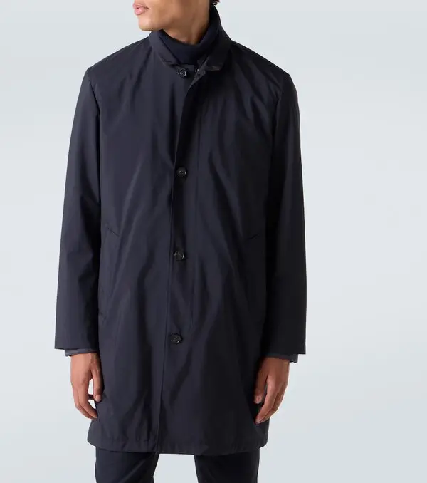 Loro Piana Windmate® Suede-trimmed Coat - Blue
