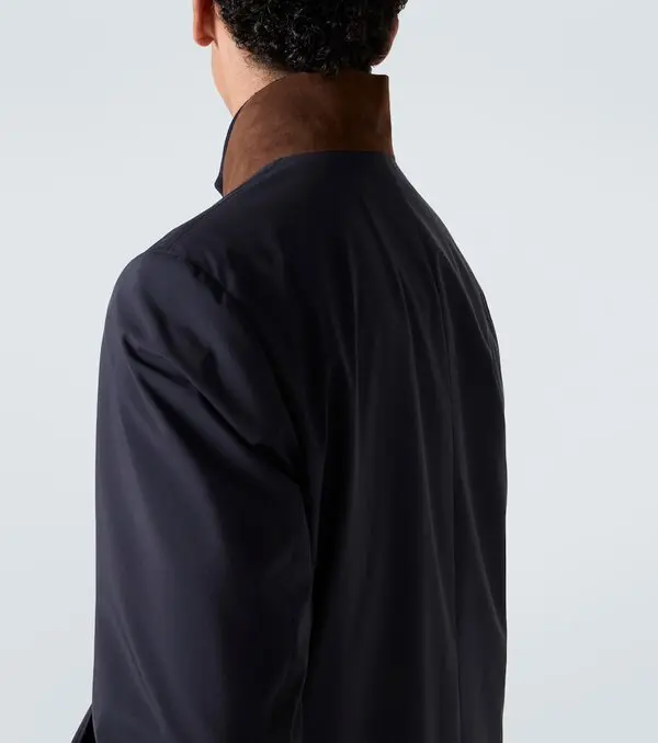 Loro Piana Windmate® Suede-trimmed Coat - Blue