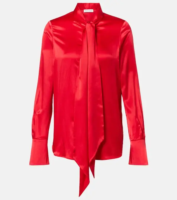 Nina Ricci Lavalliere Silk Crêpe De Chine Shirt - Red