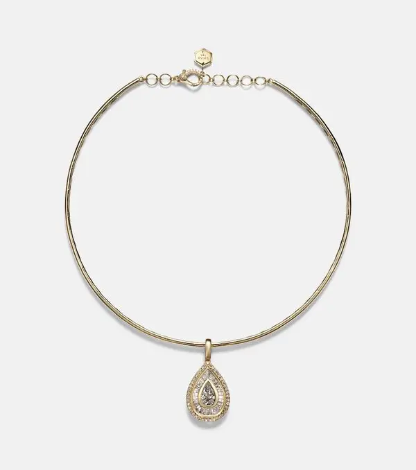Shay Jewelry 18kt Yellow Choker With Pear-shaped Diamonds - Gold