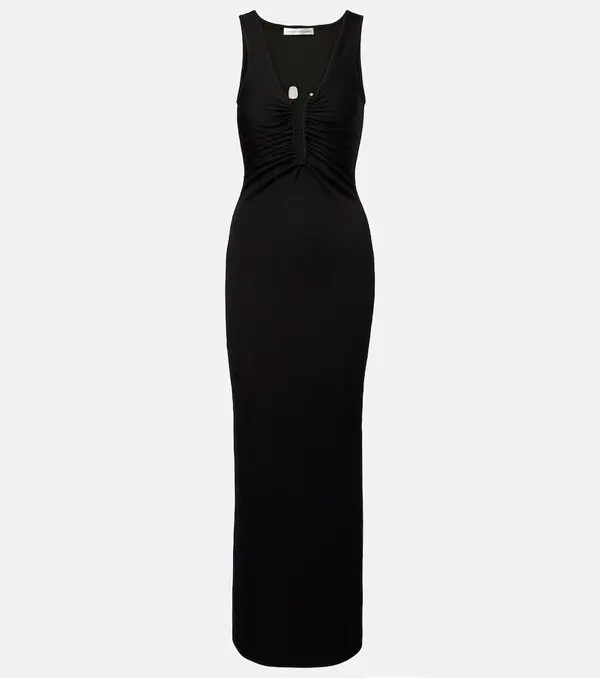 Christopher Esber Crystal Pin Embellished Jersey Maxi Dress