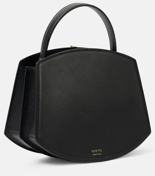 Savette Florence 20 Leather Tote Bag - Black