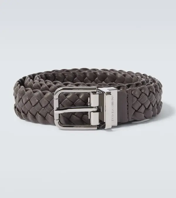Dolce & Gabbana Braided Goat Leather Belt - Brown
