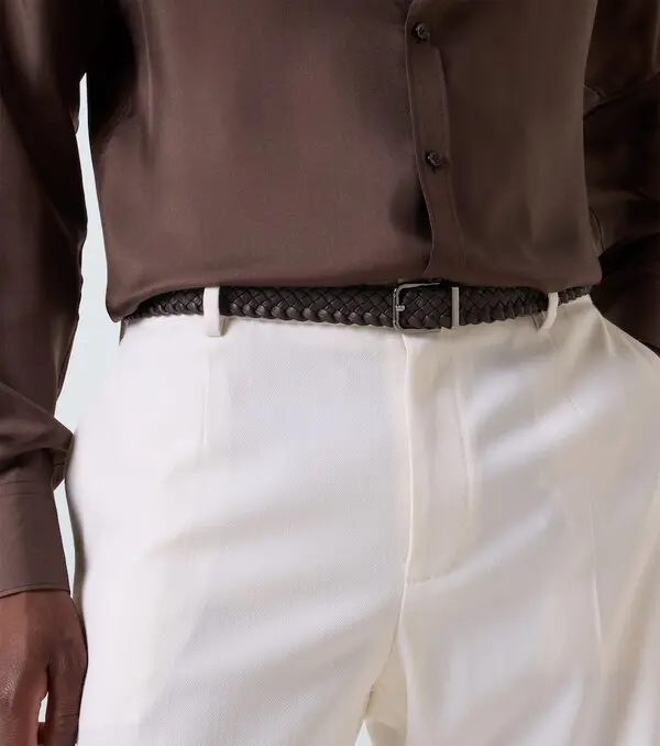 Dolce & Gabbana Braided Goat Leather Belt - Brown