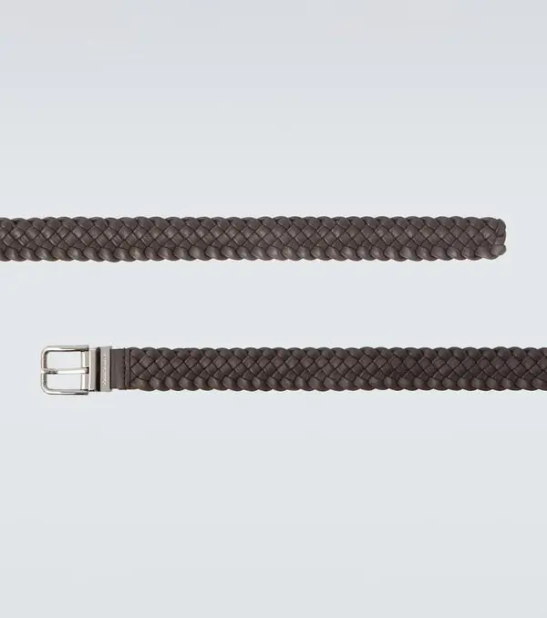 Dolce & Gabbana Braided Goat Leather Belt - Brown