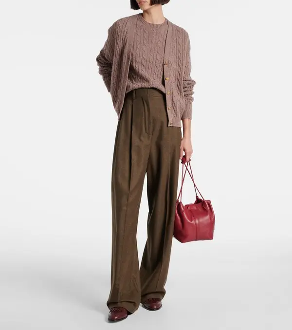 Loro Piana Cable-knit Cashmere Sweater - Brown