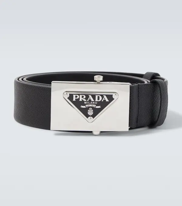 Prada Saffiano Leather Belt - Black