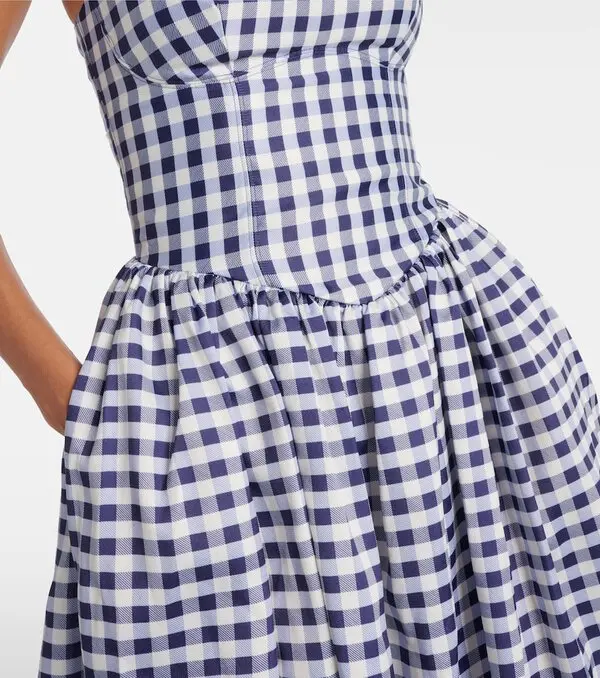 SELF-PORTRAIT Gingham Midi Dress
