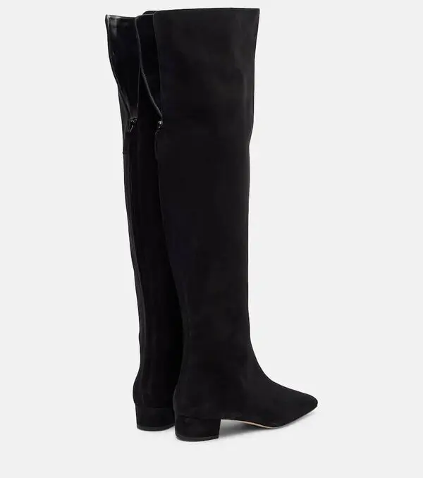 Manolo Blahnik Gore Suede Over-the-knee Boots - Black