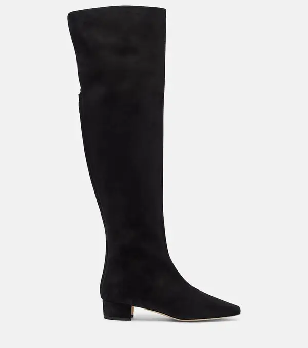 Manolo Blahnik Gore Suede Over-the-knee Boots - Black