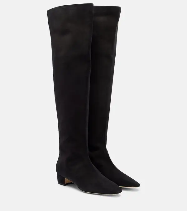 Manolo Blahnik Gore Suede Over-the-knee Boots - Black