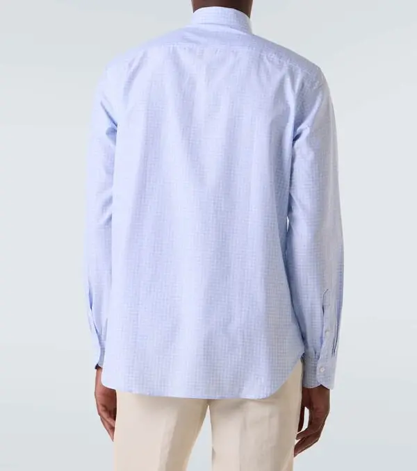 Canali Checked Cotton Poplin Shirt