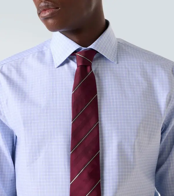 Canali Checked Cotton Poplin Shirt