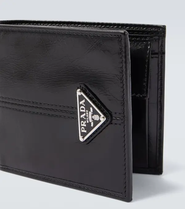 Prada Logo Leather Wallet - Black